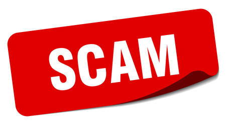 Scam sticker scam label Royalty Free Vector Image