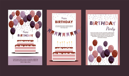 Happy birthday card party elements Royalty Free Vector Image