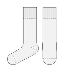 Socks template front side view red Royalty Free Vector Image