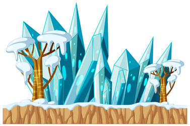 Blue crystal in cartoon style Royalty Free Vector Image