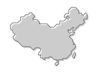 Simple linear china map icon Royalty Free Vector Image