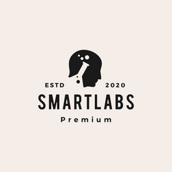 Head science lab logo icon design Royalty Free Vector Image