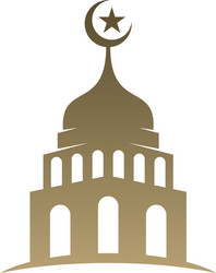 Red islamic mosque silhouette collection Vector Image