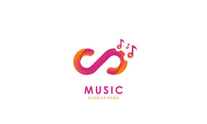 Music industry logo design Royalty Free Vector Image