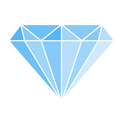 Simple blue diamond icon Royalty Free Vector Image