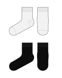 Socks template set front side view Royalty Free Vector Image