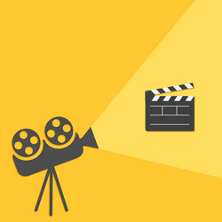 Film clapper realistic closed movie clap board Vector Image