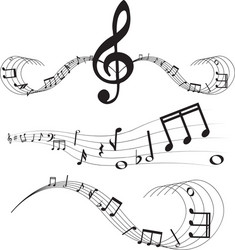 Music notes on stave Royalty Free Vector Image