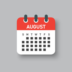 Template icon page calendar month august Vector Image