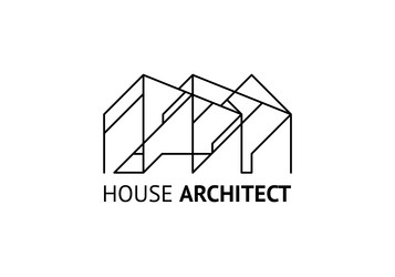 Architect logo icon line drawing minimalist Vector Image