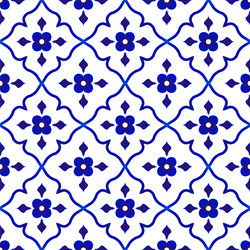 Blue and white tile pattern Royalty Free Vector Image