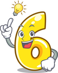 Juggling number six isolated on the mascot Vector Image