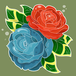 Two monochrome roses Royalty Free Vector Image