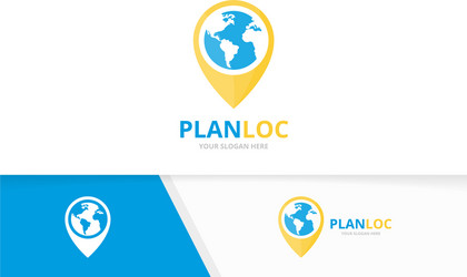 Square pin gps map pointer wi fi signal logo Vector Image