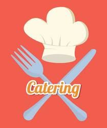 Catering related icons emblem Royalty Free Vector Image