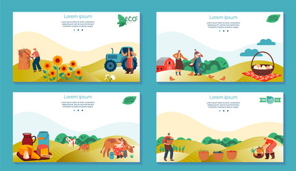 Farm rural landscape set Royalty Free Vector Image