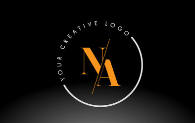 Na n a brushed letter logo design with creative Vector Image