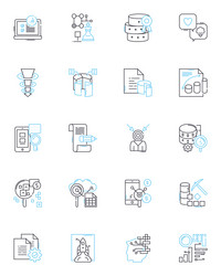 Probe linear icons set explore analyze detect Vector Image