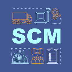 Scm word concepts banner Royalty Free Vector Image