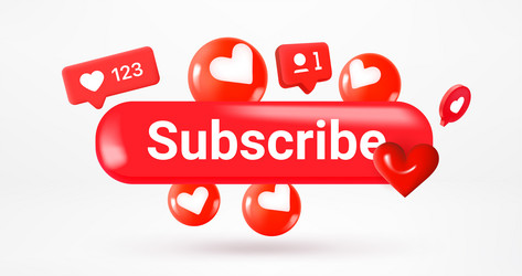 Hand pressing subscribe button social media Vector Image