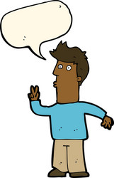 Cartoon man signalling with hand speech Royalty Free Vector