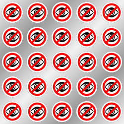Circle warinig no peeping prohibited sign Vector Image