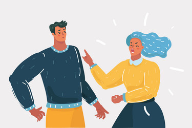 Couple of people quarrel and swear Royalty Free Vector Image