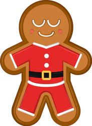 Happy bitten gingerman cookie Royalty Free Vector Image