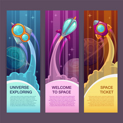 Cool space banners set Royalty Free Vector Image