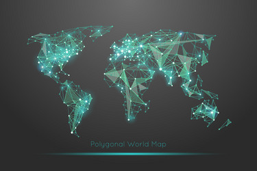 Low poly world map Royalty Free Vector Image - VectorStock