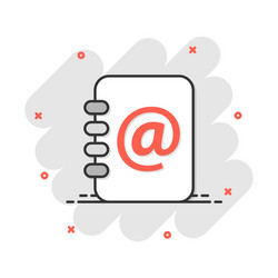 Cartoon address book icon in comic style email Vector Image