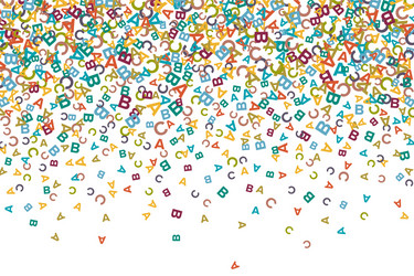 Colorful random spray text box made from alphabet Vector Image