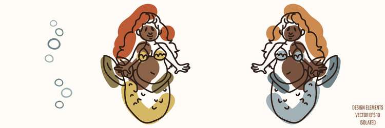 Fantasy mermaid gender neutral ba Royalty Free Vector Image