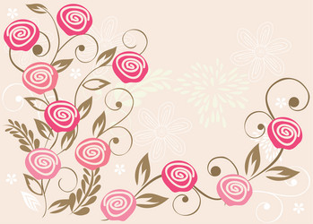 Pink abstract scroll flowers background Royalty Free Vector