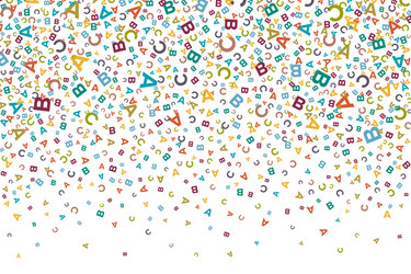 Colorful random spray text box made from alphabet Vector Image