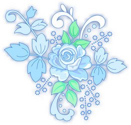 Bouquet turquoise roses Royalty Free Vector Image