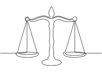 Weight balance symbol in continuous one line Vector Image