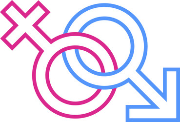 Sgn symbol gender equality male female Royalty Free Vector