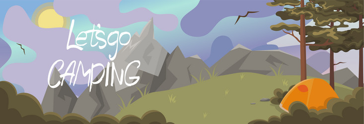 A banner with natural landscape pines Royalty Free Vector