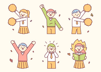 Cheering students Royalty Free Vector Image - VectorStock