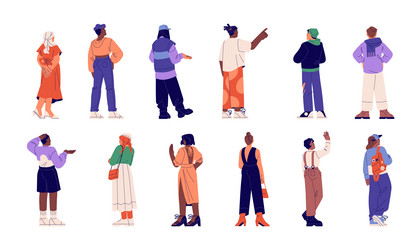 People Standing Side View Vector Images (over 2,000)