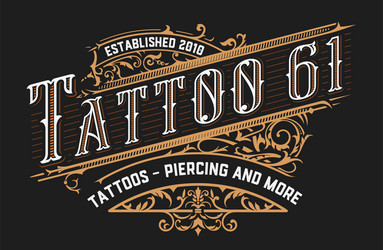 Vintage tattoo lettering logo set Royalty Free Vector Image