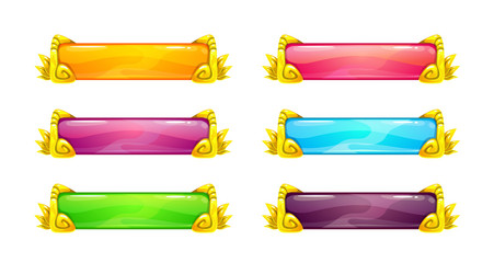 Beautiful colorful long horizontal buttons Vector Image