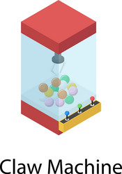 Flat arcade game machines and toy crane claw Vector Image