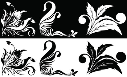 Floral corner pattern Royalty Free Vector Image