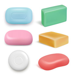 Realistic soap bathing hygienic items for self Vector Image