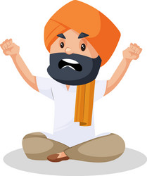 Punjabi man cartoon character Royalty Free Vector Image
