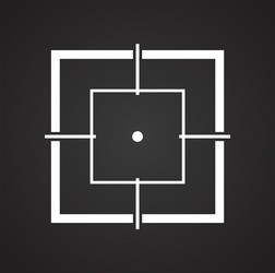 Target icon set on black background for graphic Vector Image