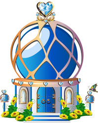 Fairytale house with blue crystals Royalty Free Vector Image