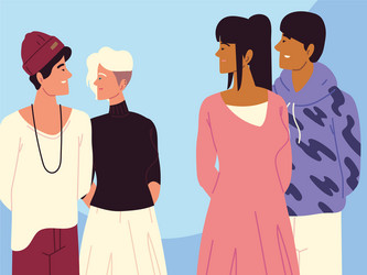 Friends group together Royalty Free Vector Image